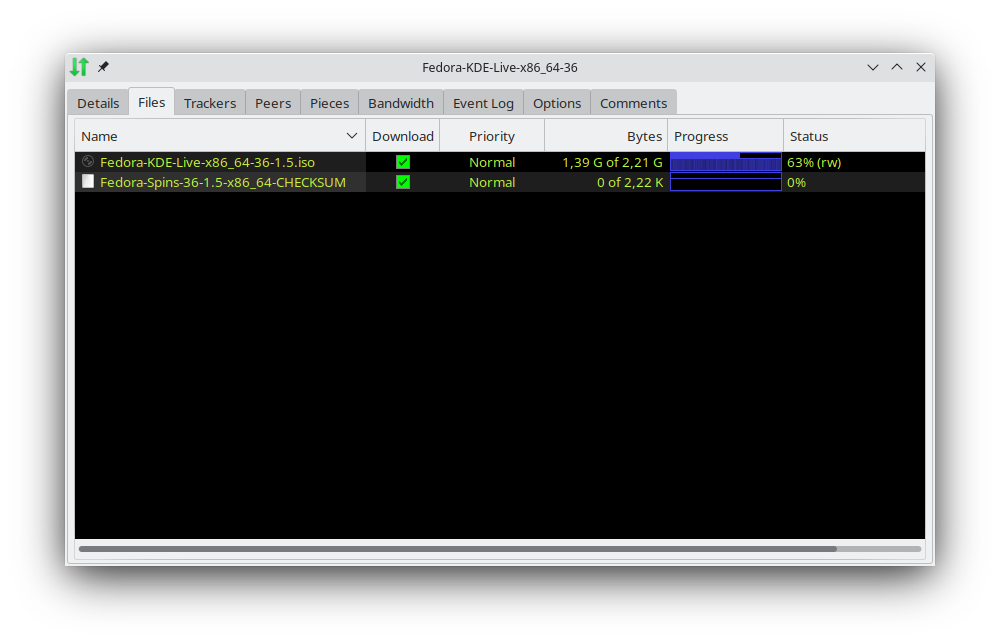 Transfer Properties - Tixati